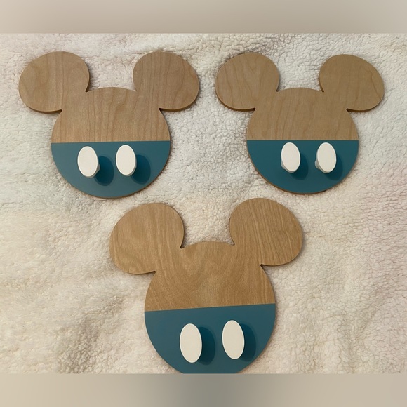 Disney | Wall Decor | Disney Mickey Mouse Wall Hooks Wooden Wall Mount ...